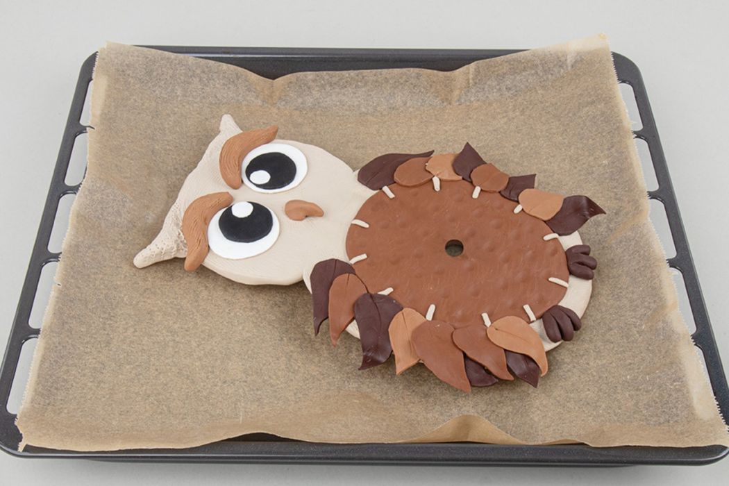 Eulen-Wanduhr aus Fimo basteln mit JUMBO