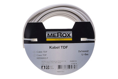 Kabel TDF 2x1mm2 5m weiss H05VVH2-F kaufen bei JUMBO
