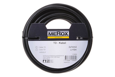 Kabel TD 2x1mm2 10m schwarz H05VV-F kaufen bei JUMBO