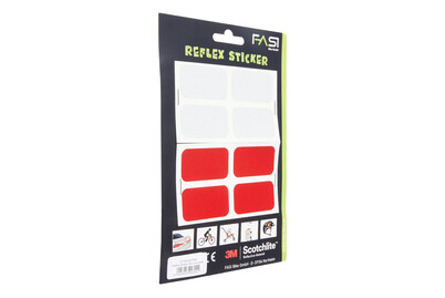 Fasi Reflex-Sticker 3M Vierecke Weiss-Rot | 25 × 45 mm | 8 Stück kaufen ...