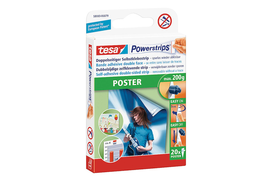 Tesa Poster-Strips weiss 20 Stück kaufen bei JUMBO