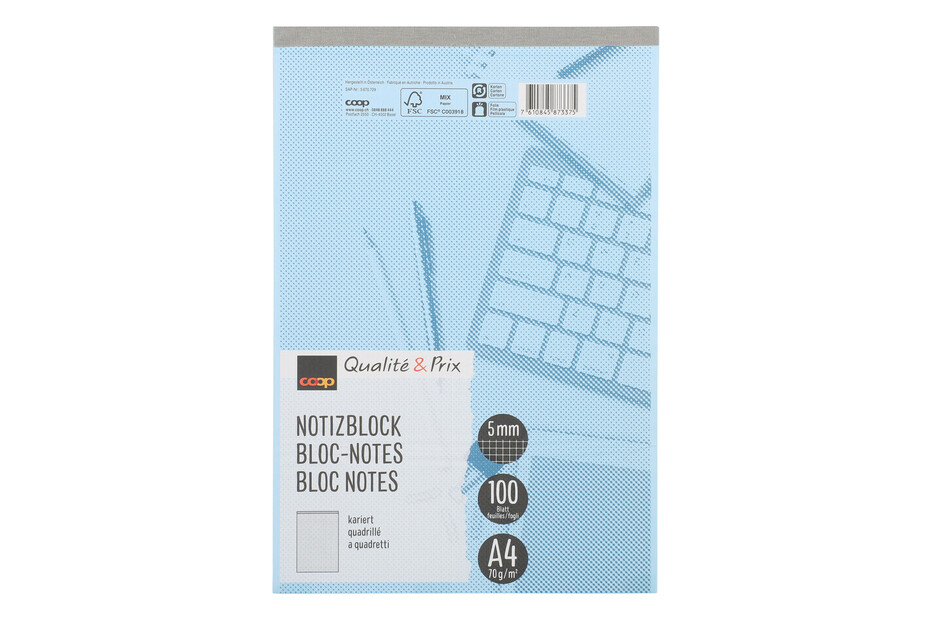 Qualité&Prix Bloc-notes A4 carr. 5mm Acheter chez JUMBO