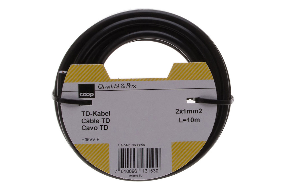 Kabel TD 3x1 mm2 20 m schwarz H05VV-F kaufen bei JUMBO