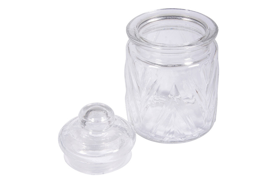 Rayher Contenitore in vetro con coperchio in vetro Chevron | ⌀ 8 cm ...