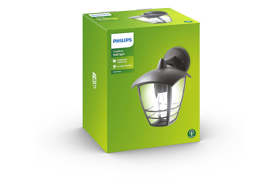 Philips Lanterne murale extérieure Creek Noir | 1 × 60 W Acheter chez JUMBO