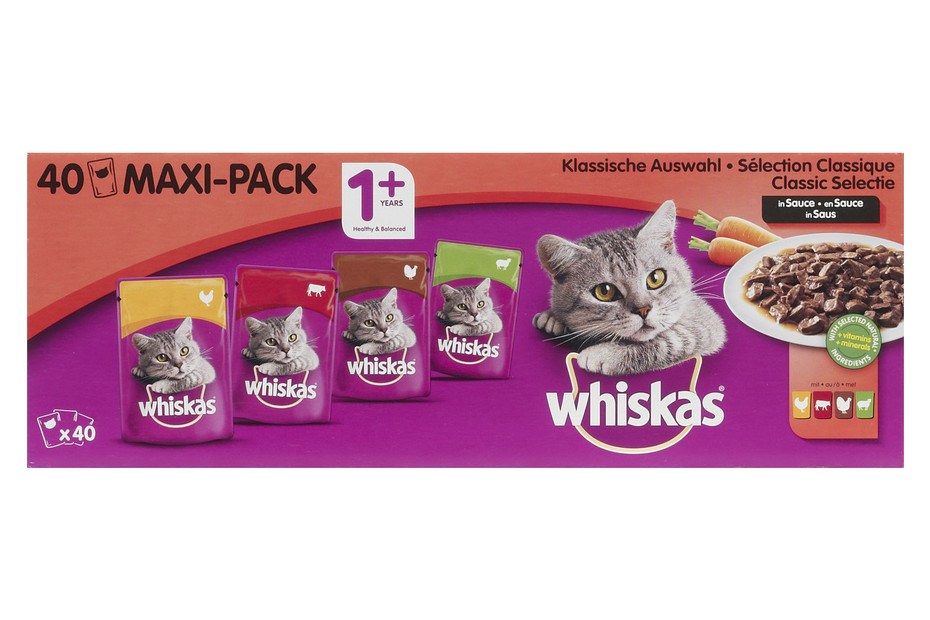 Aliment pour chats Whiskas 1+ sélection classique en sauce 40x100g ...