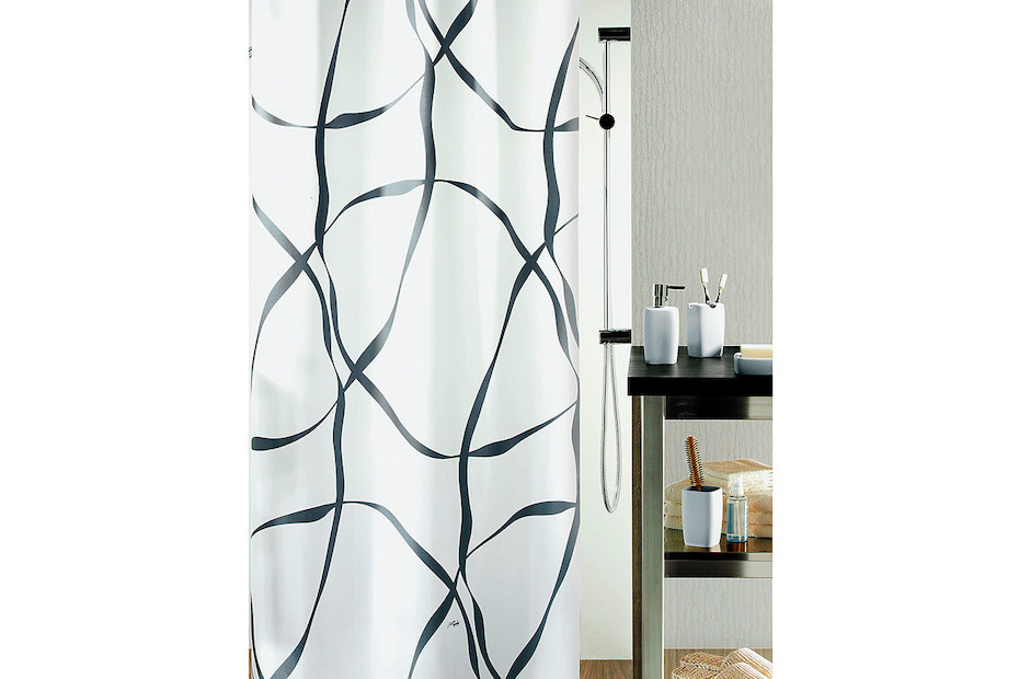 Spirella Rideau de Douche Ribbon Noir-Blanc | 120 × 200 cm Acheter chez ...