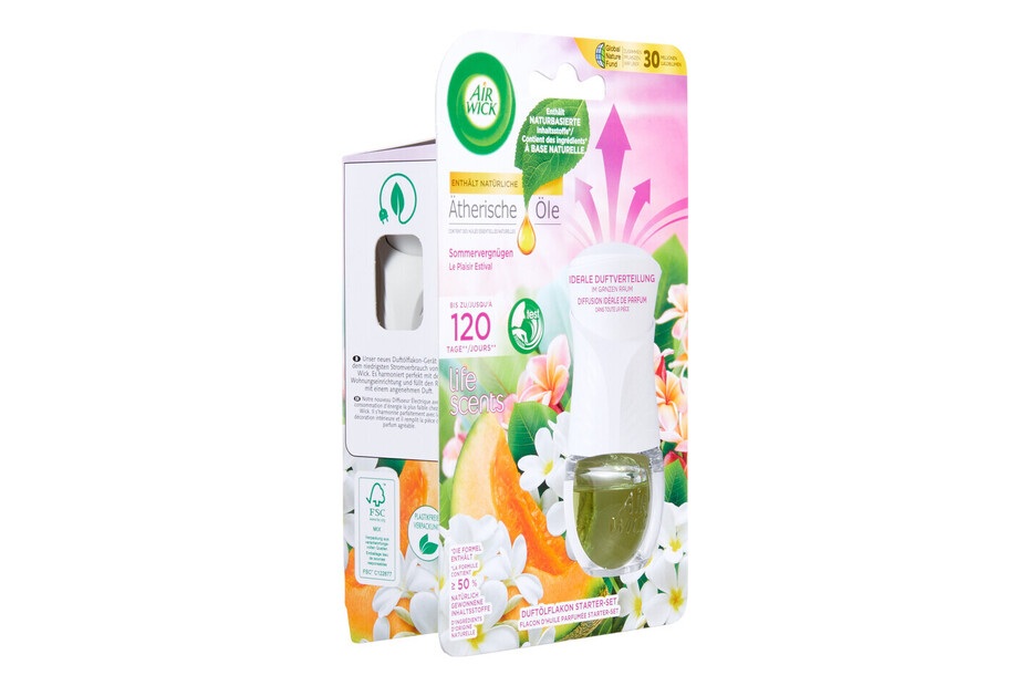 Air Wick Duft-Öl Flakon Starter-Set Sommervergnügen, Stecker + Nachfüllung, 19 ml kaufen bei JUMBO