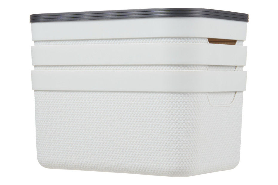 Deko Box mit Deckel Jive Weiss | 13 × 18 × 16 cm | 5 l kaufen bei JUMBO