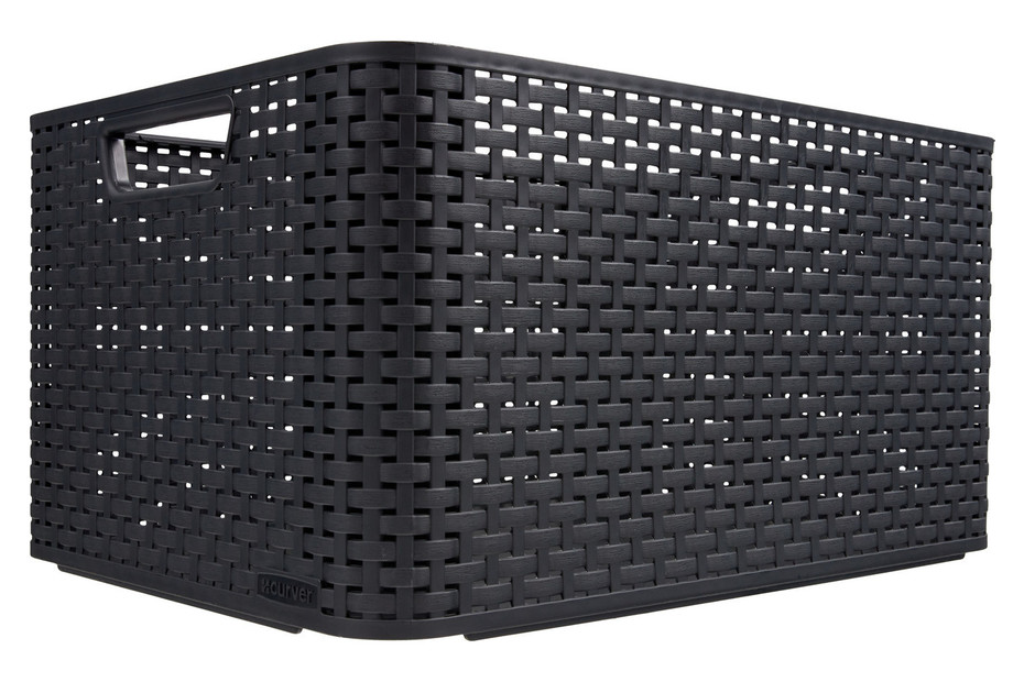 Curver Rattan Box Anthrazit | 23 × 32.6 × 43.6 cm | 30 l kaufen bei JUMBO
