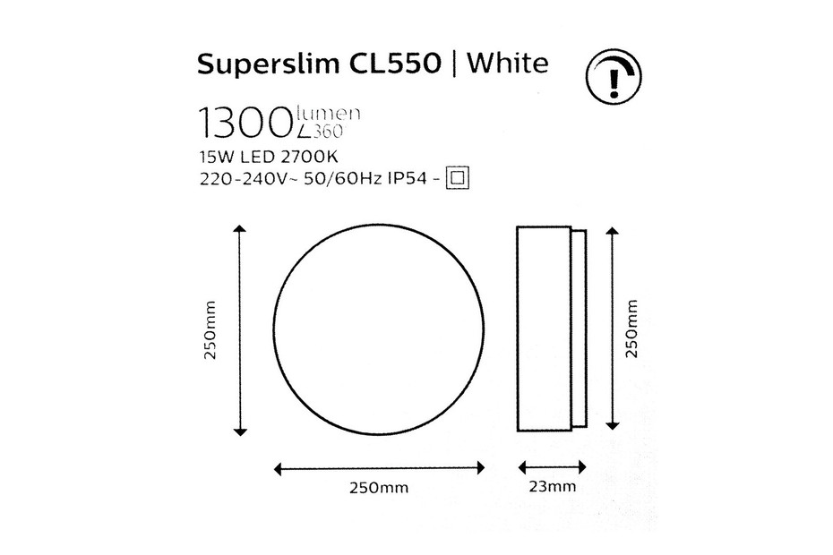 Philips Superslim 3-in-1 LED Leuchte SceneSwitch CL550 15W IP54 1500lm ...