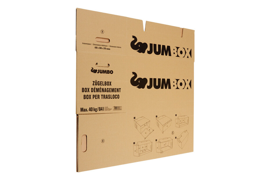Jumbo Carton de Déménagement JumBox XL Premium | 37,8 × 36 × 66 cm | 84 ...